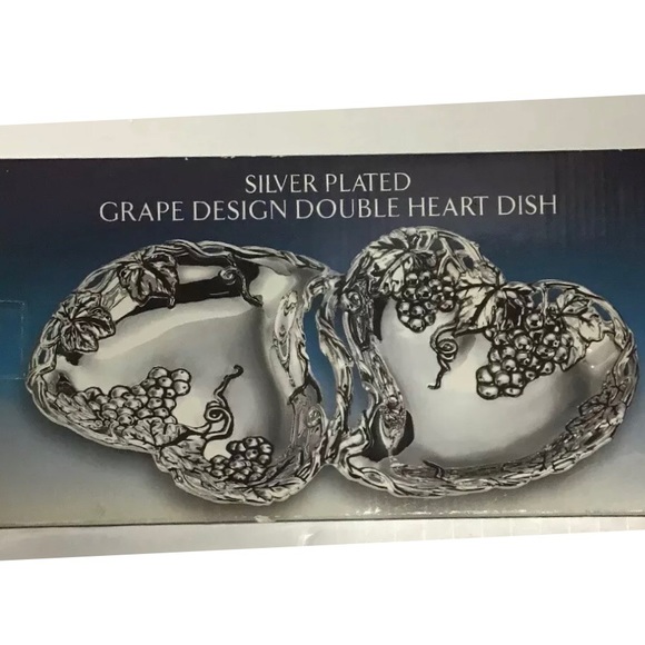 Godinger | Holiday | Nwb Godinger Silver Dish Double Heart Grape Tray ...
